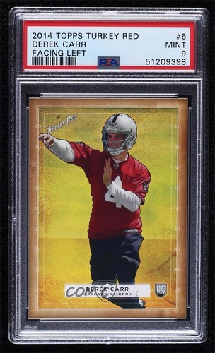 2014 Topps Turkey Red Derek Carr (Full Body) #6 PSA 9 MINT Rookie RC | eBay