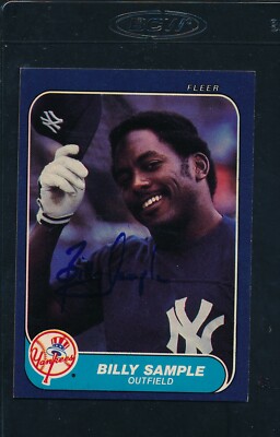 1986 Fleer #118 Billy Sample Yankees Signed Auto *46012 | eBay