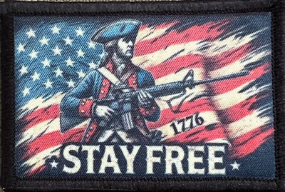 Stay Free Modern Patriot Usa Flag Morale Patch Tactical Military 1776 ...