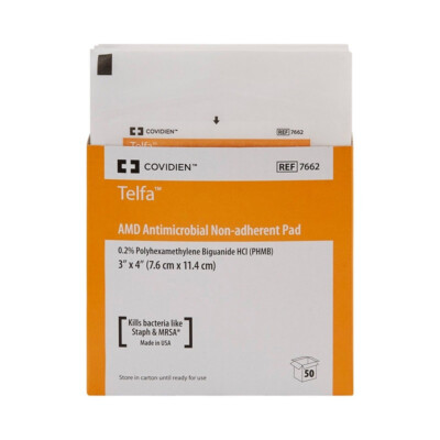 Telfa AMD Antibacterial non-adherent Pad Dressing 3 x 4 Sterile 50/Box ...