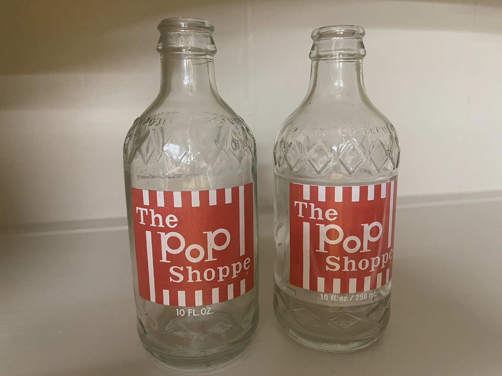2 The Pop Shoppe Old Vintage 10 oz ACL Soda Bottle Denver Colorado ...