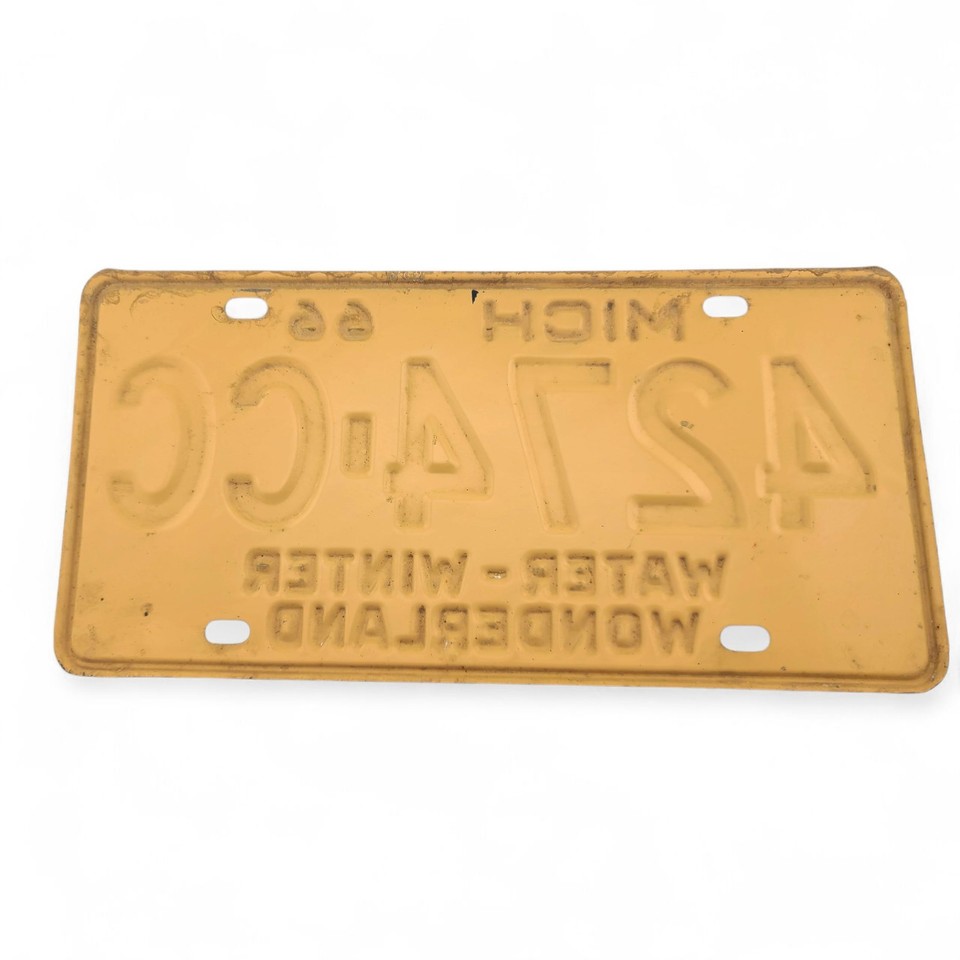 1966 Michigan License Plate Matching Pair 4274 CC Vintage Original | eBay