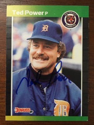 TED POWER 1989 DONRUSS AUTOGRAPHED SIGNED AUTO BASEBALL CARD 153 TIGERS ...