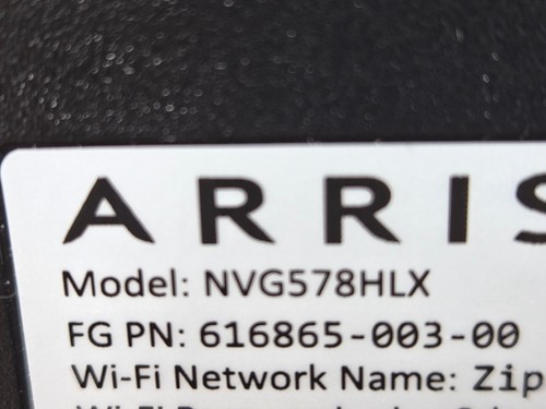 Arris NVG578HLX Ziply Fiber GPON Gateway WiFi 6 Wireless Router W/Power ...