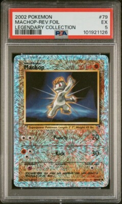 PSA 5 EX Machop Legendary Collection 79/110 Reverse Holo Pokemon Card ...