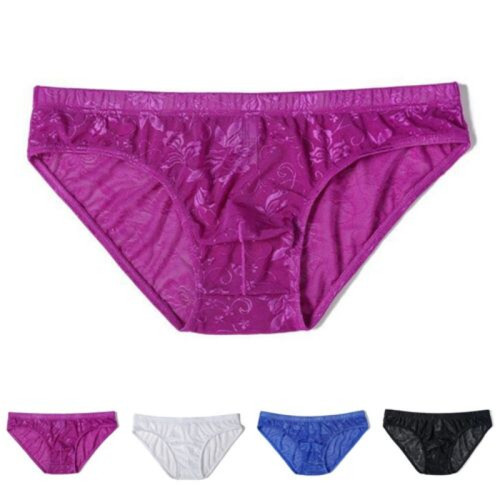 Mens Sexy Briefs Seamless Lace Pouch Underwear Underpants Knickers ...