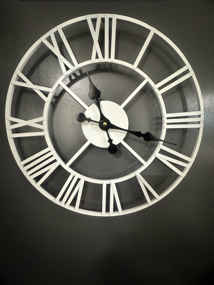 Extra Large Roman Clock Numerals Skeleton Open Face Round Wall Clock ...