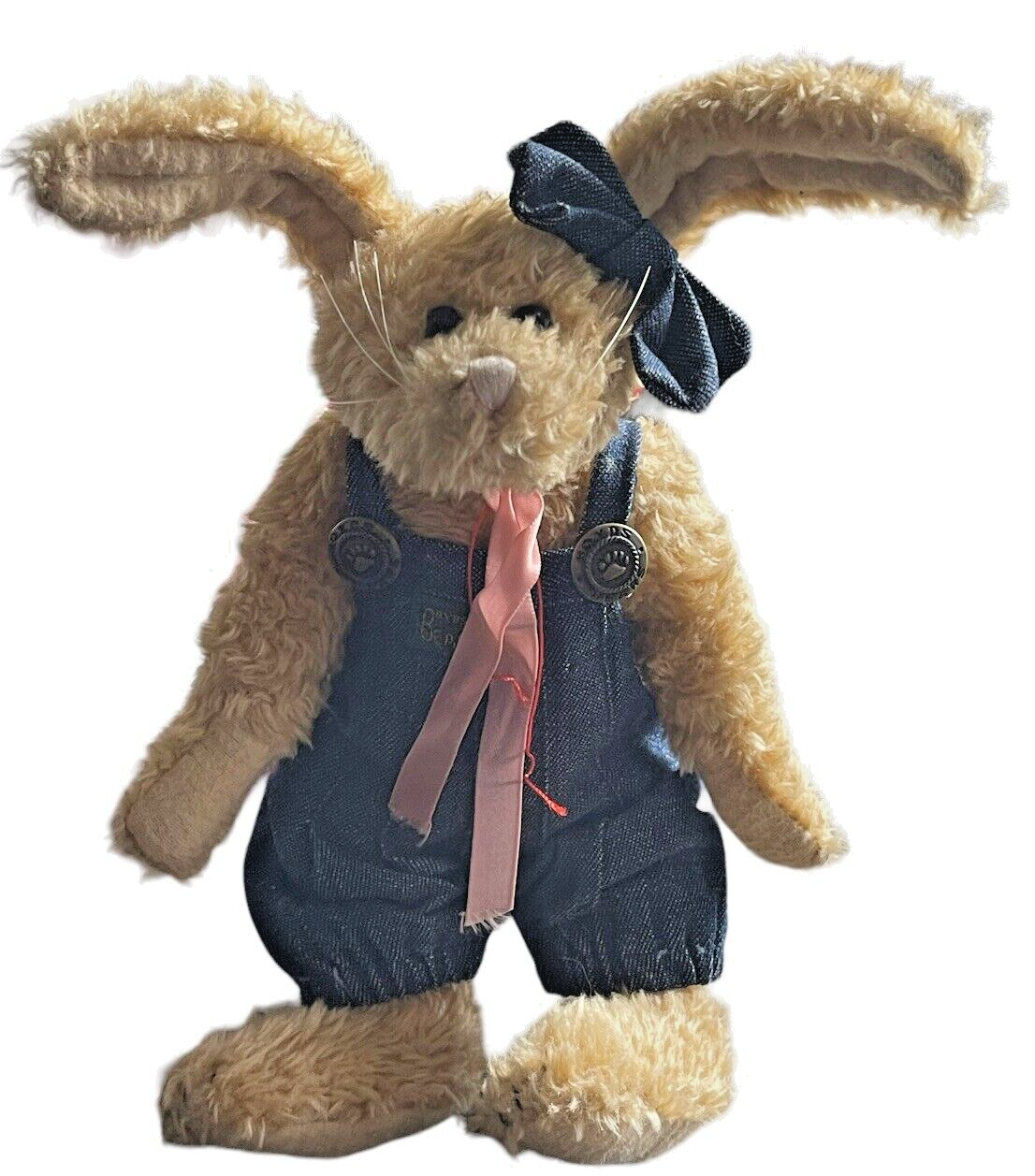 Boyds Bears Dudley Hopson Bunny Rabbit Plush, Blue Velvet Overalls Bow ...