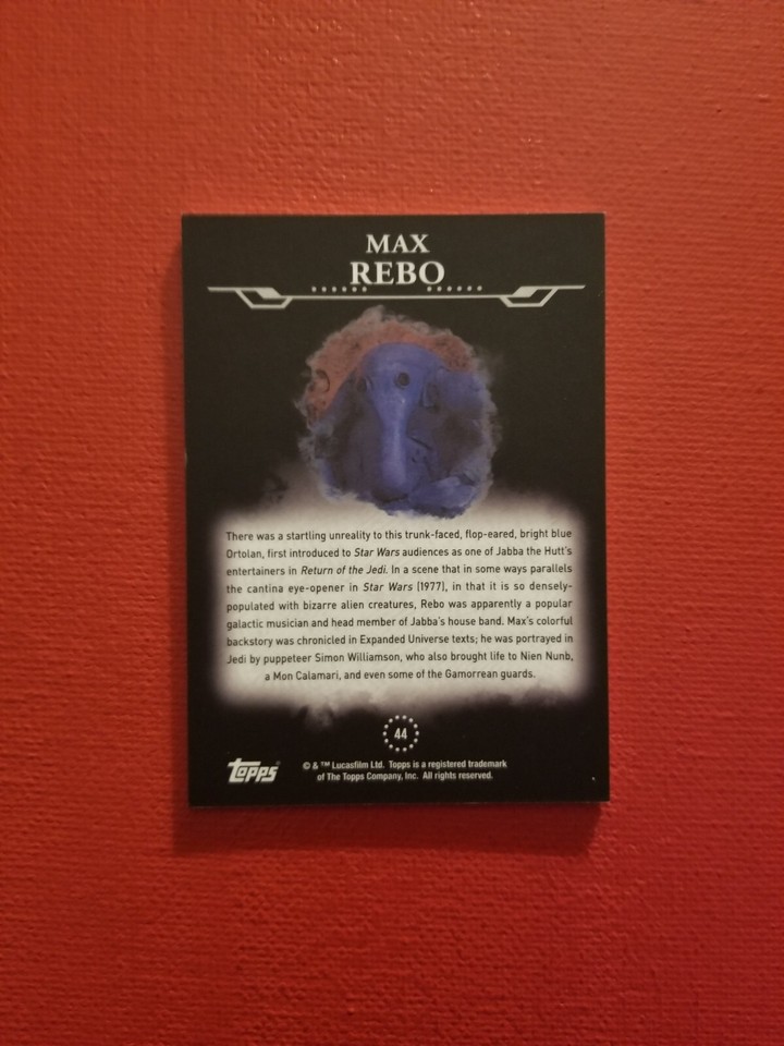 TOPPS - STAR WARS MASTERWORKS BLUE PARALLEL MAX REBO TRADING CARD #44 ...