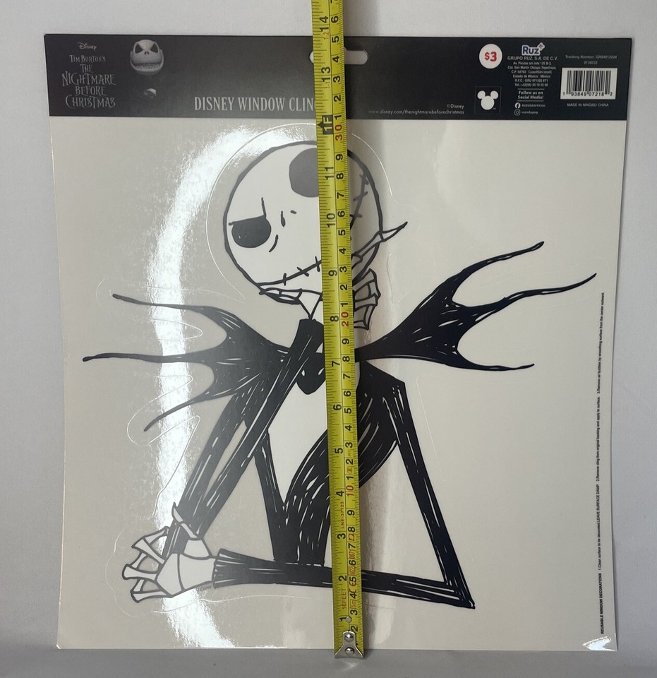 Jack Skellington Nightmare Before Christmas Window Cling Decal ...