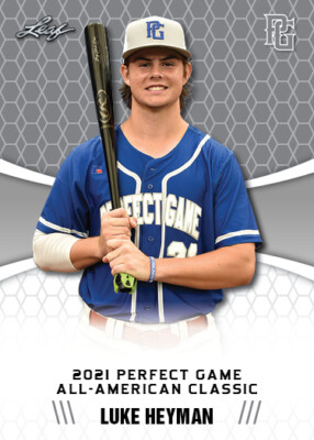 2021 Luke Heyman Leaf Perfect Game Nike AA Classic Aflac Game-Day ...