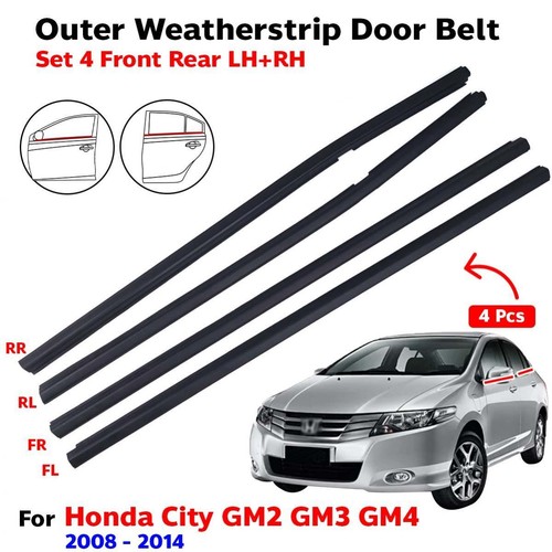 For Honda City GM2 GM3 GM4 4D SED 2008-14 Weatherstrip Door Beltline ...