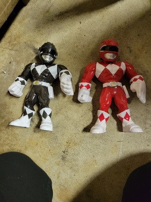 Sabans Power Rangers Mega Mighties Red & Black Ranger 10" Poseable ...