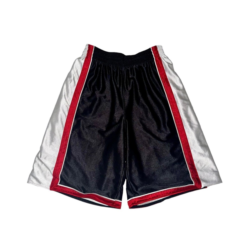 Tek Gear Vintage Dazzle Basketball Shorts Silky Shiny Silver Black Red ...