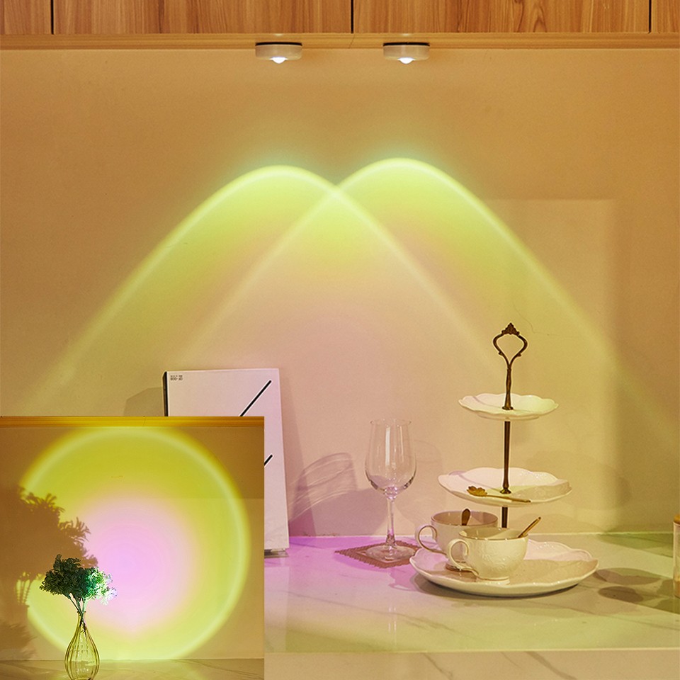 Wireless Closet Light Touch LED Cabinet Stick On Wall Sunset Lamp Night ...
