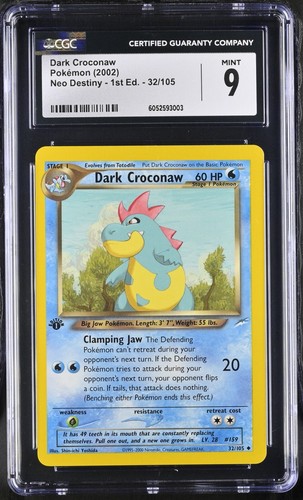 2002 Dark Croconaw 32/105 Neo Destiny Uncommon Pokémon Card CGC 9 MINT ...