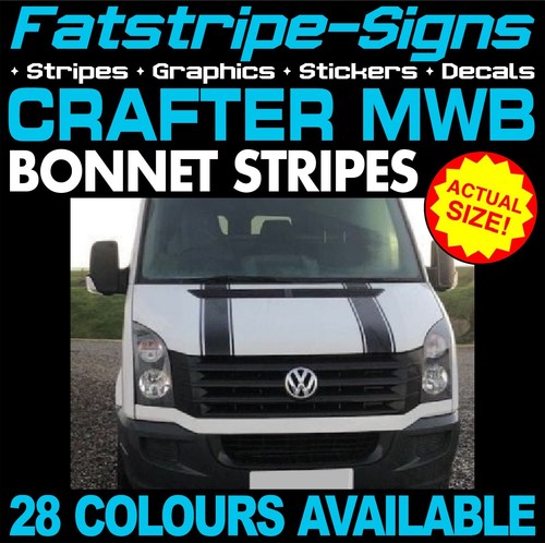 to fit VW CRAFTER MWB BONNET STRIPES GRAPHICS STICKERS DECALS CAMPER ...