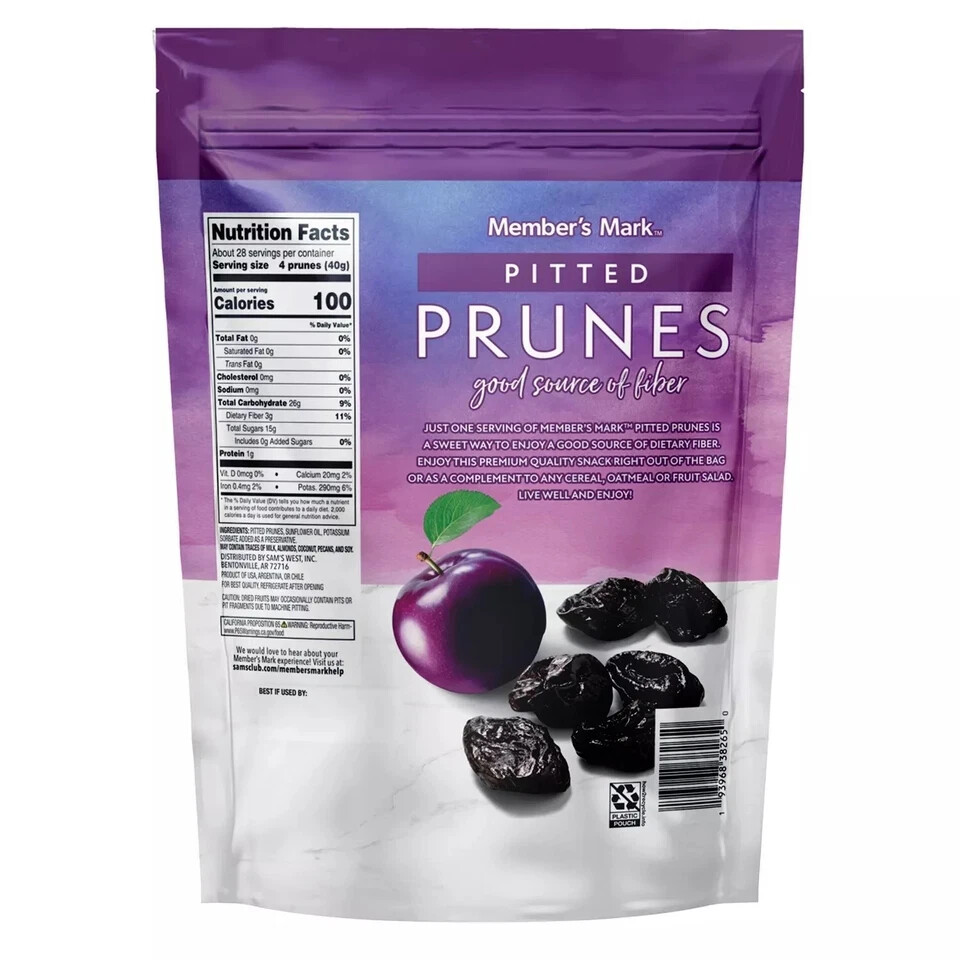 2 PACK - Member's Mark Dried Pitted Prunes, 40 oz (Total 80 oz) | eBay