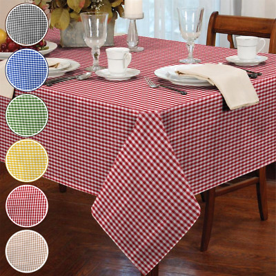 Gingham Check Tablecloth Dining Room Kitchen Table Linen Checkered ...