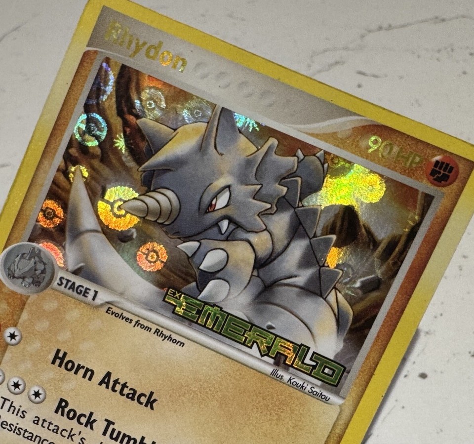 Pokemon Rhydon Emerald Stamp Holo 19/106 Light Play EX Emerald Holo ...