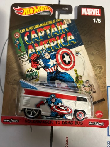 Hot Wheels Premium - Captain America Volkswagen T1 Drag Bus - NEW | eBay