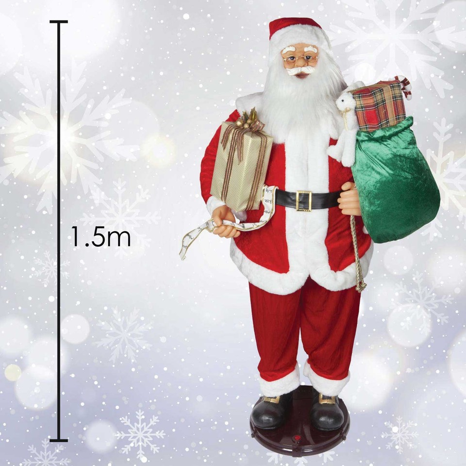 Dancing Father Christmas Decoration, Singing Santa Claus Figure 1. 5M ...