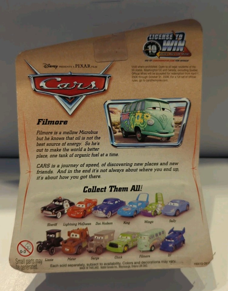 Disney Pixar Cars - Fillmore - DESERT SERIES 2006 - 1:55 Volkswagen Bus ...