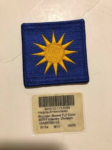 40th Infantry Division U.S. Army Shoulder Patch Insignia | eBay