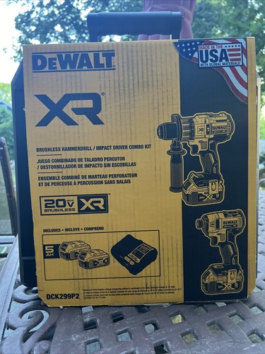 DEWALT DCK299P2 20V MAX XR Brushless Hammer Drill/Impact Driver Combo ...