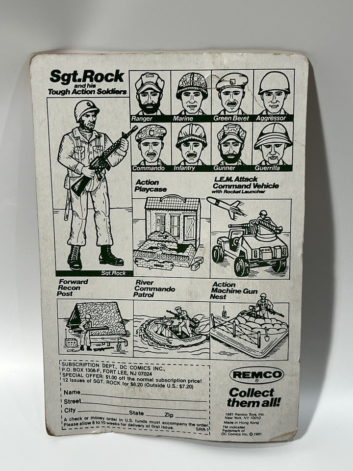 1981 DC Official Comics Sgt Rock RANGER Action Figure NEW Remco ...