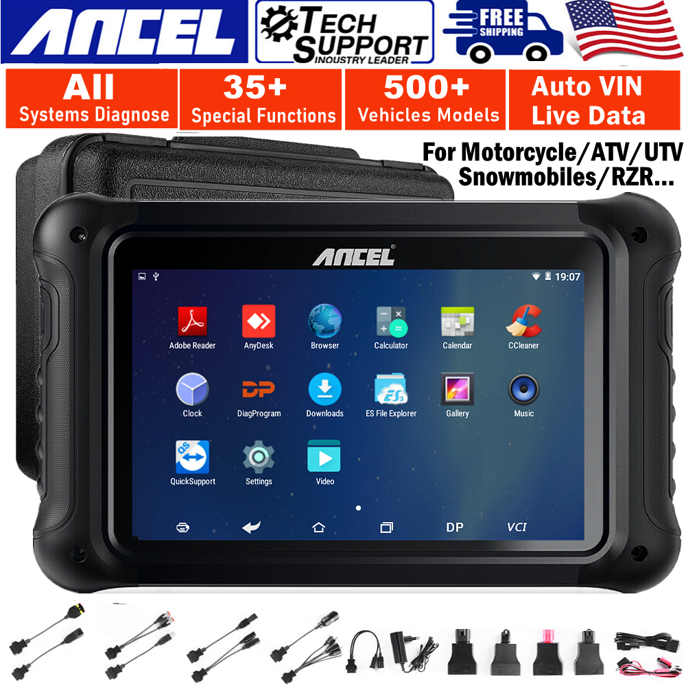 ATV UTV Motorcycle Diagnostic Scanner OBD2 All System Code Reader Scan ...