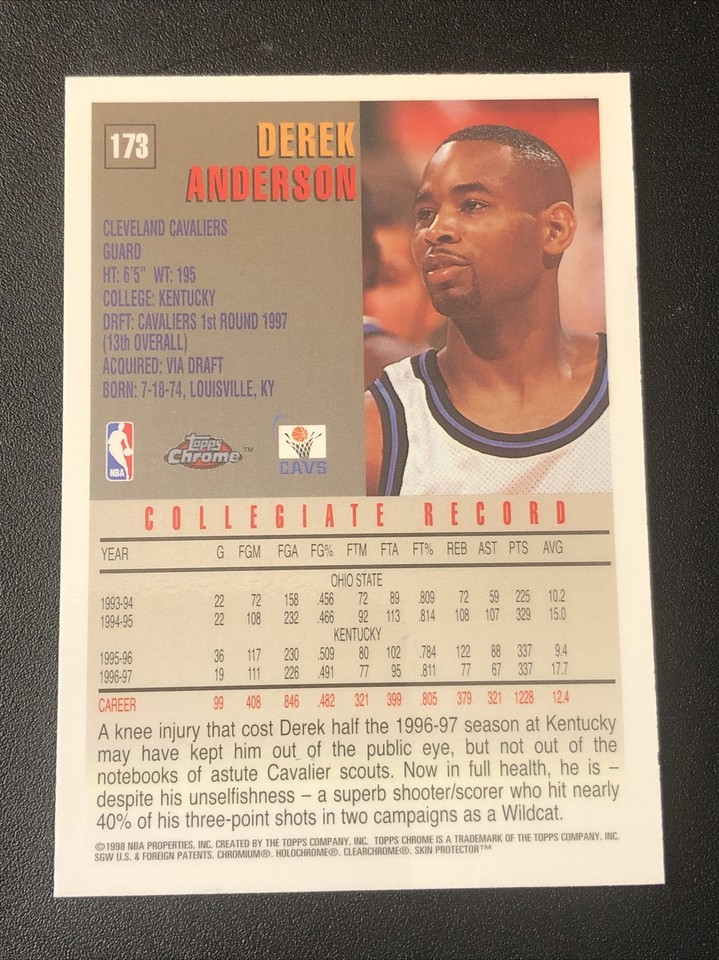 1997-98 Chrome Derek Anderson Rookie #173 | eBay