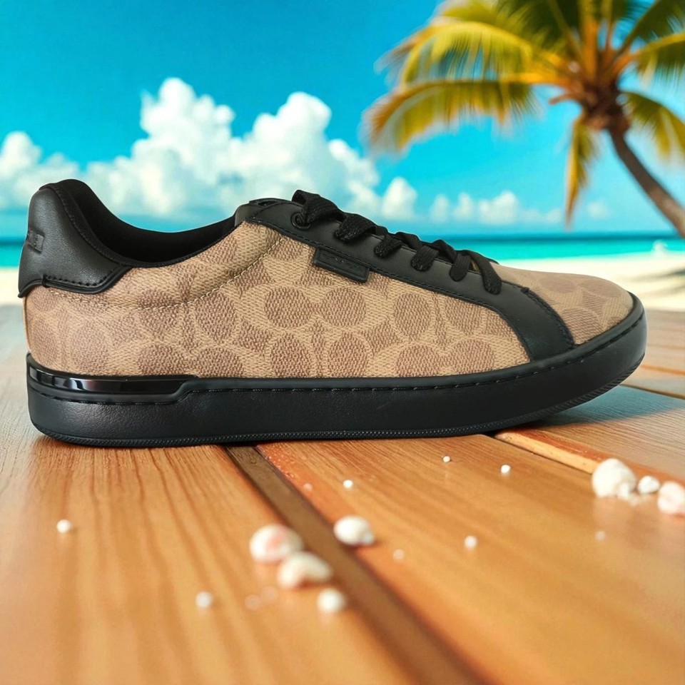 Coach low top signature print casual shoes sneakers brown black CG999 ...