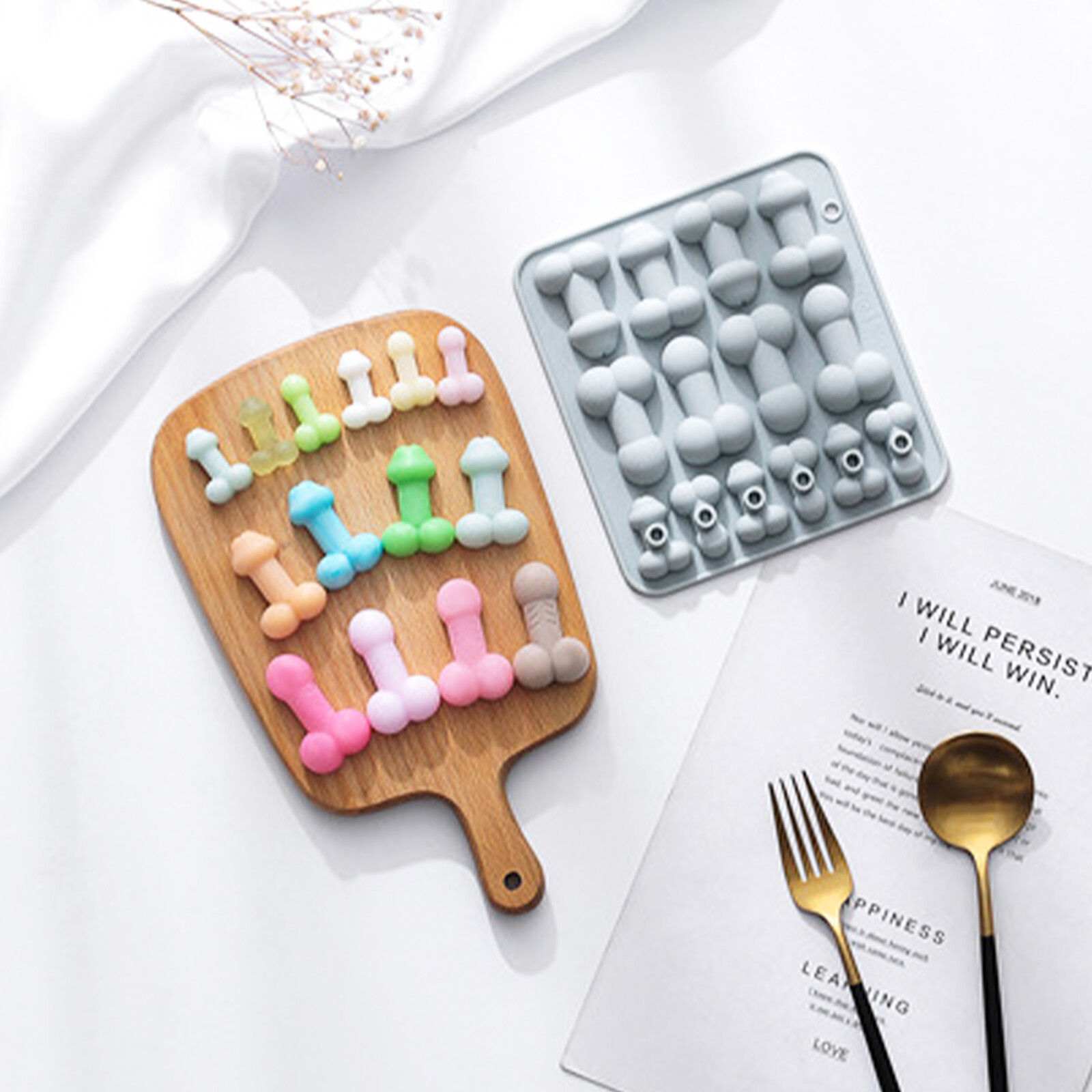 Penis Shapes Chocolate Mould Silicone Candy Cake Decoration Willy Mold ...