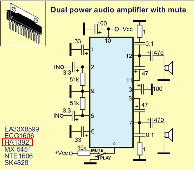 HA1392 Integrated Circuit Case Sip12 Make Hitachi online kaufen | eBay