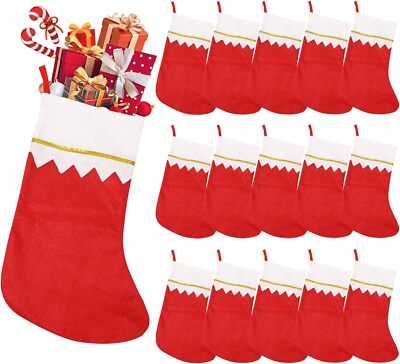 8pcs Red Felt Christmas Stockings 14 Inch Party Rustic Christmas ...