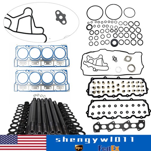 18mm Cylinder Head Stud & Head Gasket Kit Fit Ford 6.0L Powerstroke ...