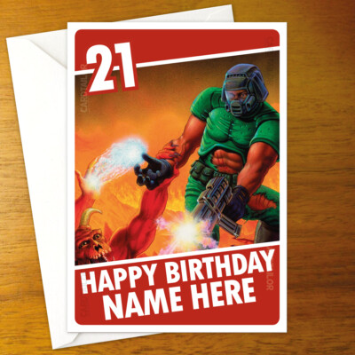 DOOM Personalised Birthday Card - personalized eternal video game ...