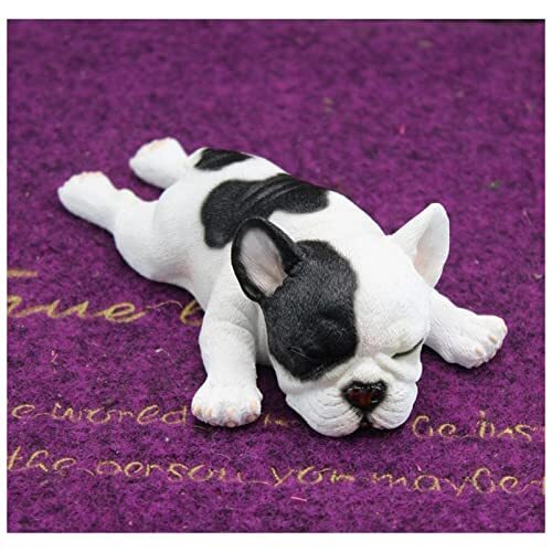 Miniature French Bulldog Garden Statue Dog Cow Colored Lying Posture | eBay
