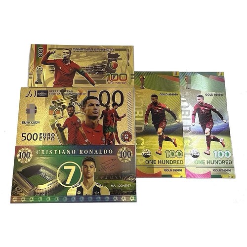 Cristiano Ronaldo 5 Set CR7 Gold Foil Banknote Inc Envelope | eBay ...