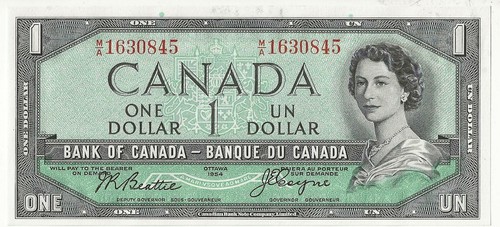 BC-29b 1954 Canada Devil's Face 1 dollar note (Beattie-Coyne) UNC ...