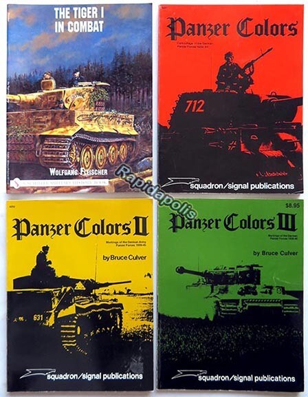 Lot of FOUR Nazi Tank Photo Books PANZER COLORS 1, 2 & 3 + TIGER I ...