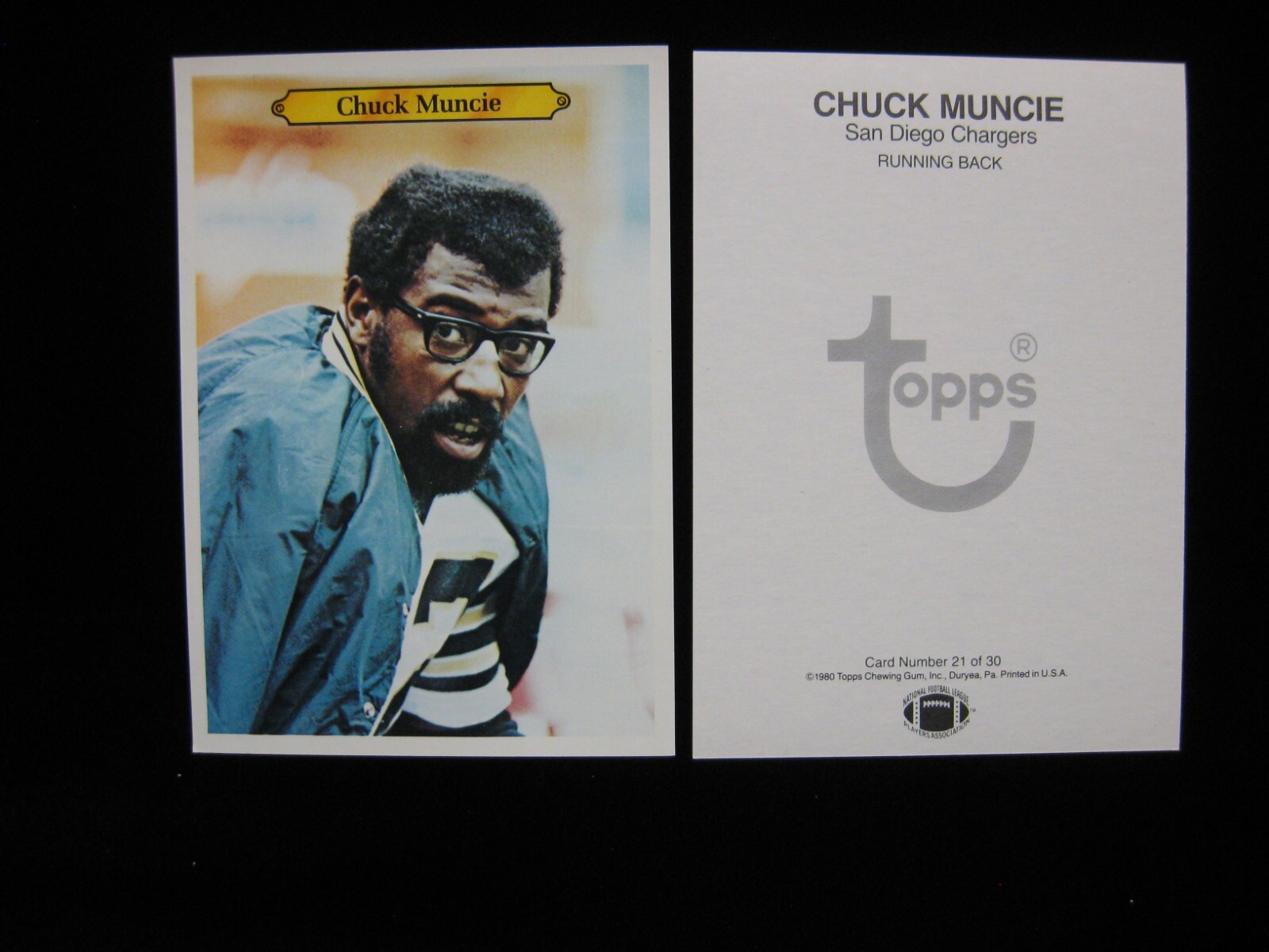 1980 Chuck Muncie San Diego Chargers Topps Jumbo Picture Card #21 | eBay