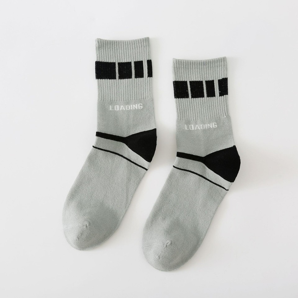 5 Pairs Autumn Winter Sports Socks Breathable Cotton Sweat Wicking ...