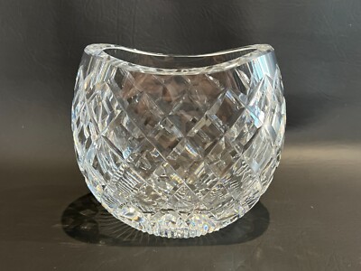 Waterford Cut Crystal Comeragh Pattern Oval Shaped Vase, 5 1/2" Widest ...