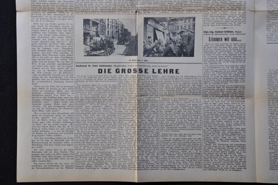 Original WWII Red Army Newspaper Freies Deutschland BERLIN 1945 - RARE ...
