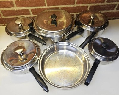 Colonial Ware by Saladmaster 11 Pcs Heavy Stainless Steel Cookware Pots ...