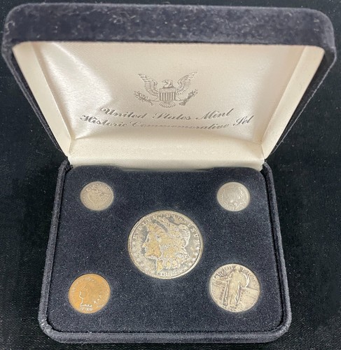 U.S. Mint Historic Commemorative Silver 5-Coin Set in Case w/ Morgan ...