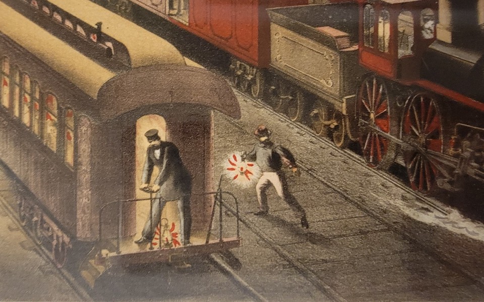 Currier and Ives Hand colored print which was used by Ball in 1940 ...