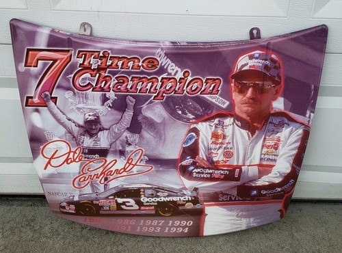 Vintage LARGE Dale Earnhardt Sr Large Metal NASCAR Hood 7 Time Champion ...